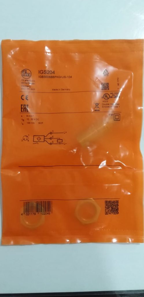 IGS204 – SENSOR INDUTIVO (ROSCA) – ALCANCE: 8mm – M18 x 1 / L=45 – IFM ...